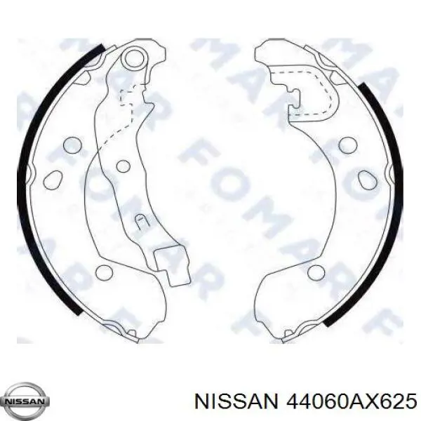 44060AX625 Nissan/Infiniti Колодки тормозные задние барабанные