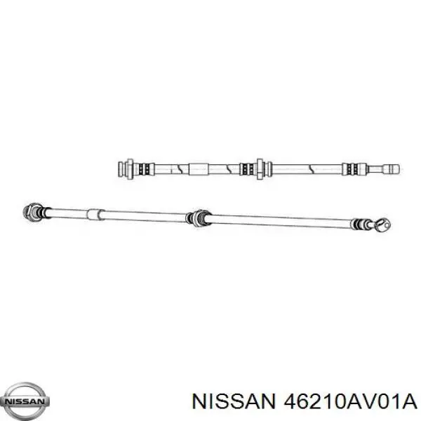 46210AV01A Nissan шланг тормозной задний правый