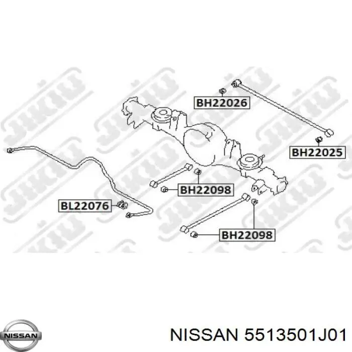 5513501J01 Nissan/Infiniti Сайлентблок тяги поперечной (задней подвески)