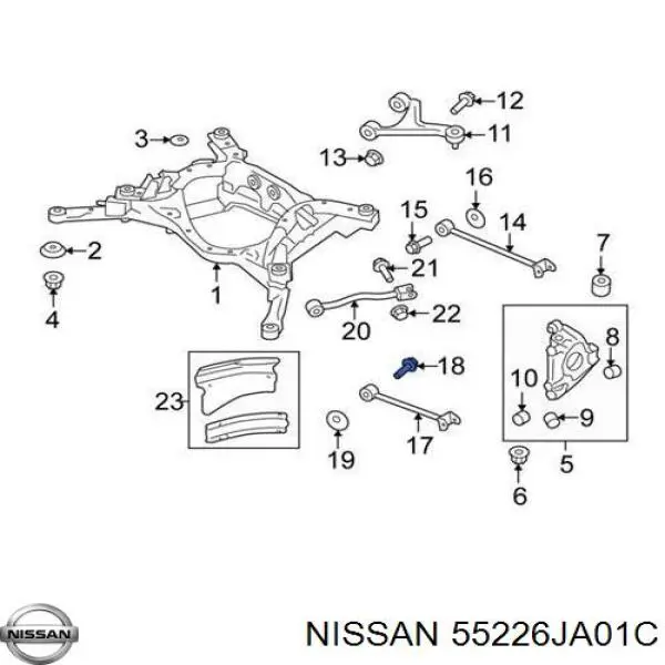 55226JA01C Nissan болт крепления заднего развального рычага, внутренний