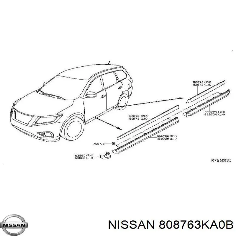 808763KA0A Nissan/Infiniti Молдинг двери передней правой