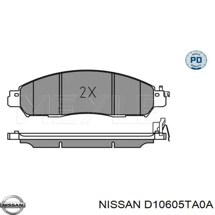 D10605TA0A Nissan колодки гальмівні передні