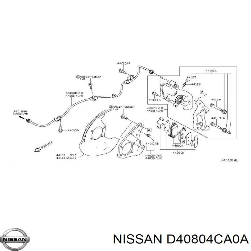 D40804CA0A Nissan/Infiniti Пластина противоскрипная крепления тормозной ...