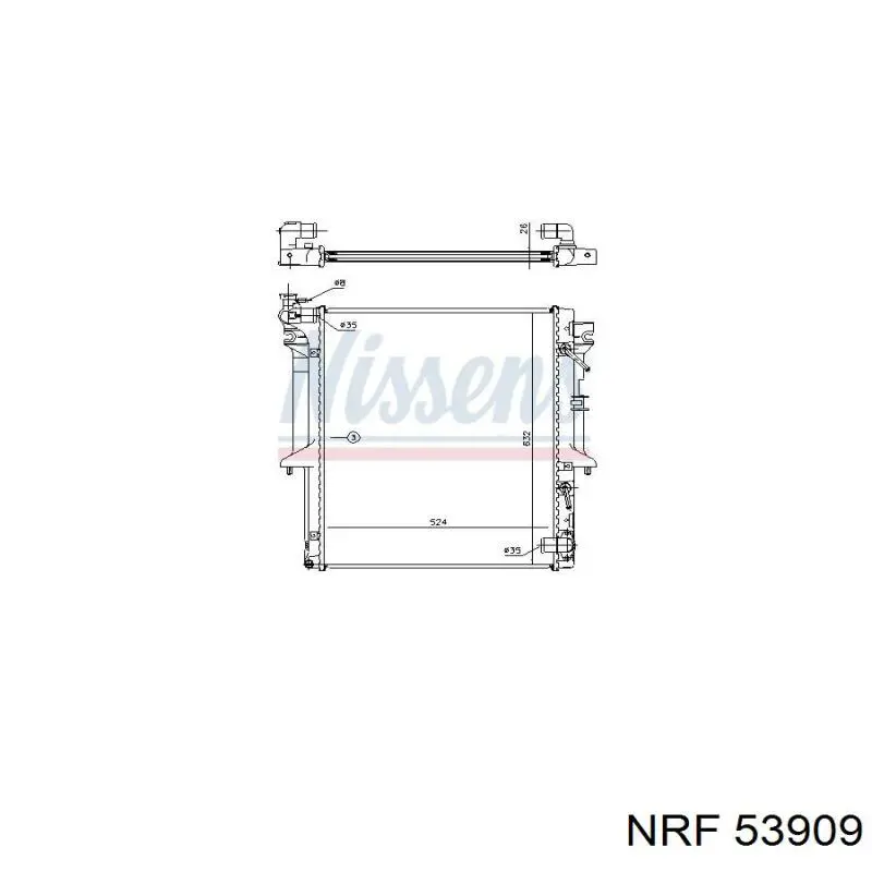 Радиатор охлаждения двигателя на Mitsubishi L200 KA_T, KB_T 2.5л ...