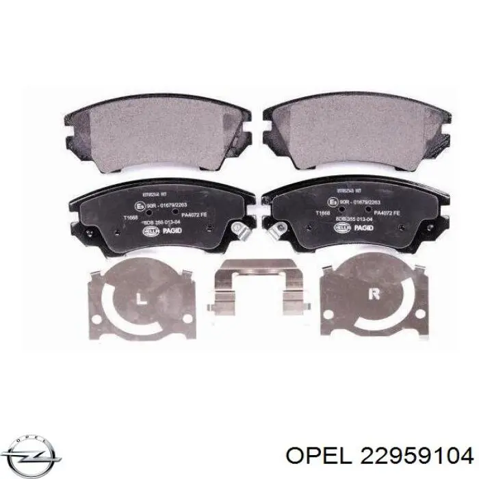 22959104 Opel Колодки тормозные передние дисковые