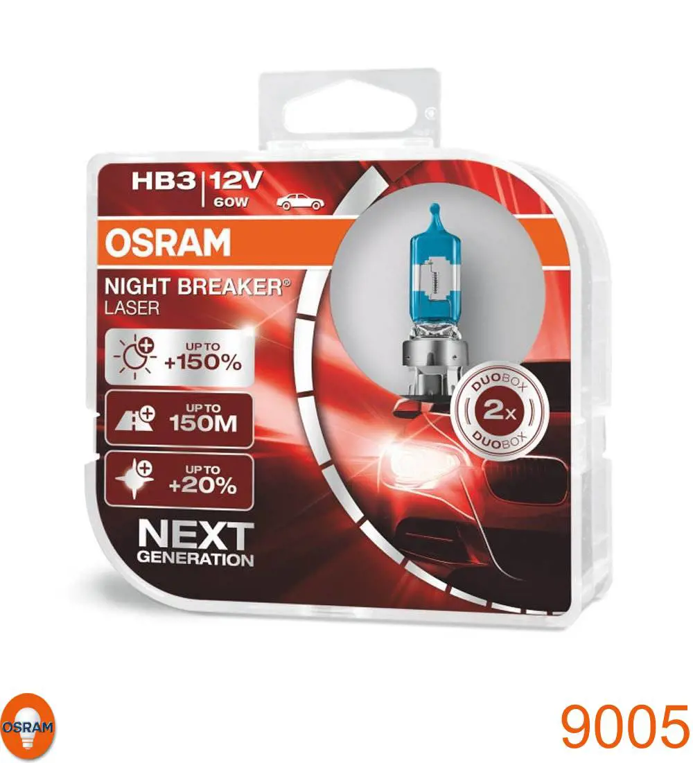Галогенная лампа Osram Оригинальная линия HB3 P20d 12 В 9005