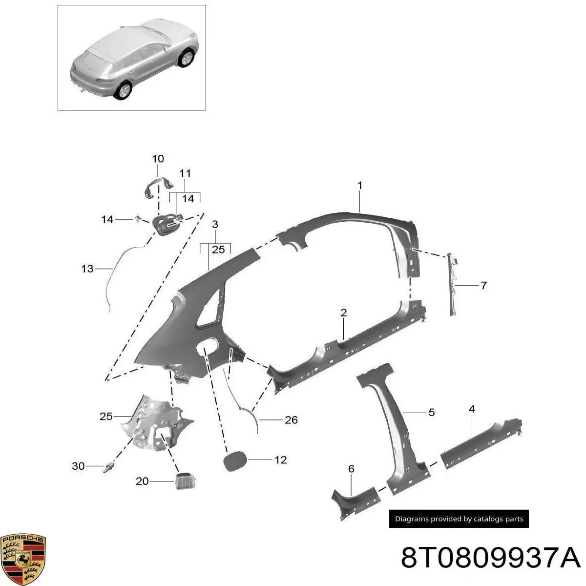 8T0809937A Porsche сравнить цены на Автопро