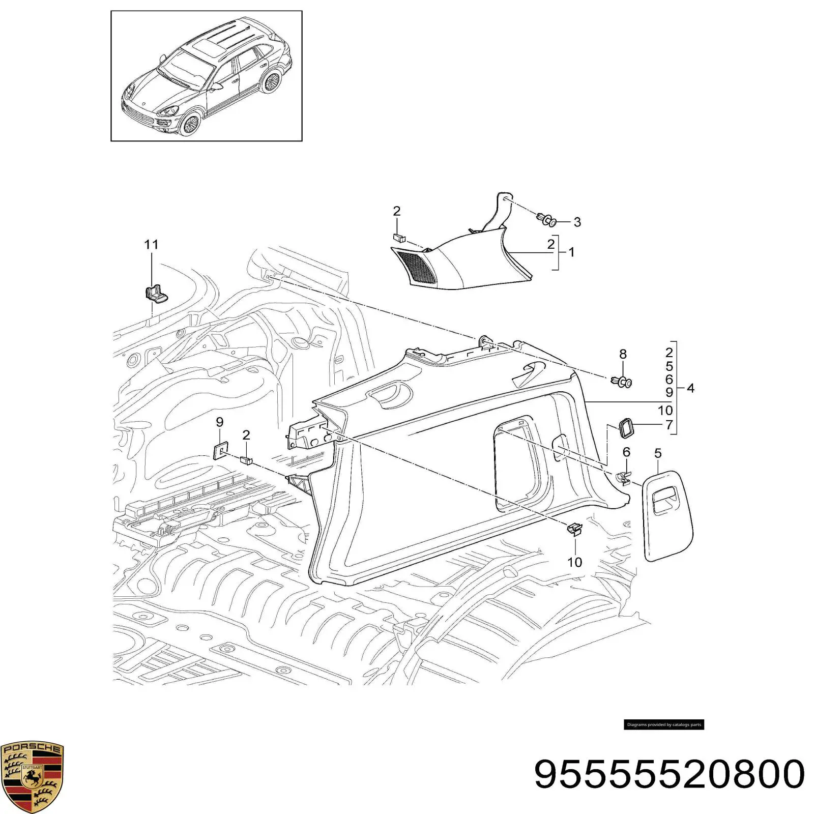 95555520800 Porsche сравнить цены на Автопро