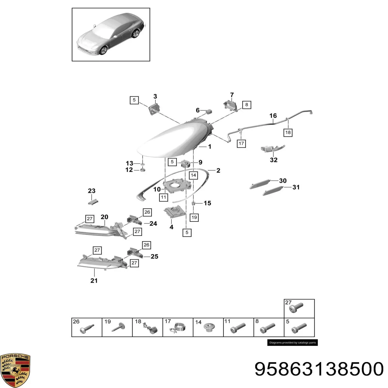 95863138500 Porsche сравнить цены на Автопро