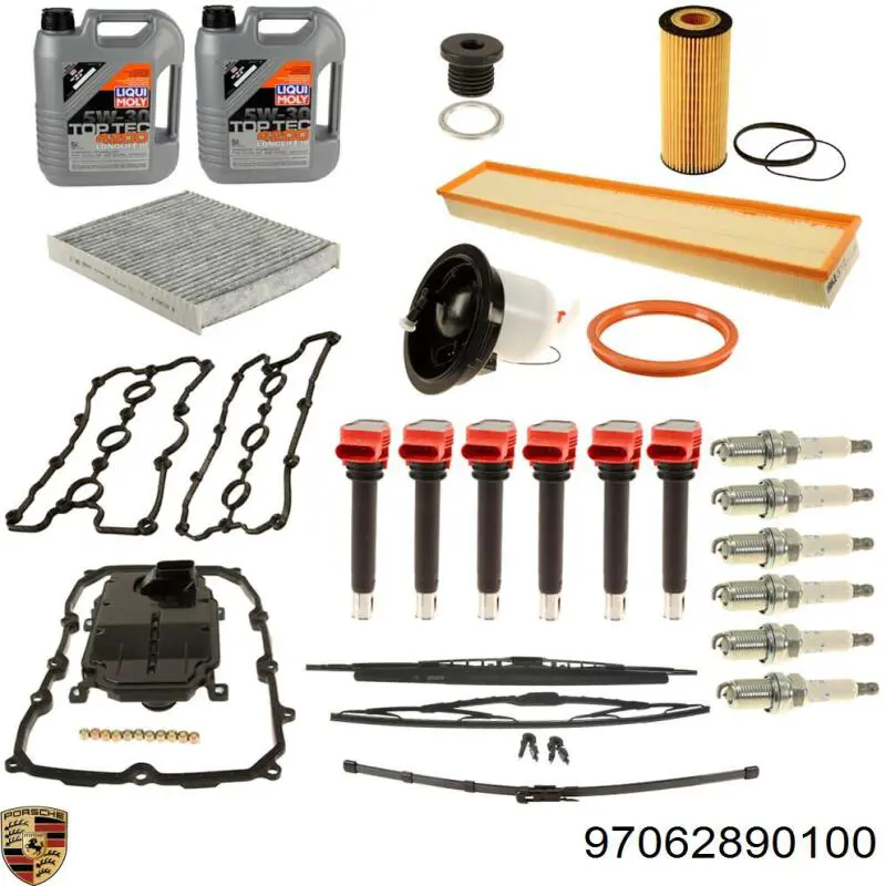 97062890100 Porsche щетка-дворник лобового стекла, комплект из 2 шт.