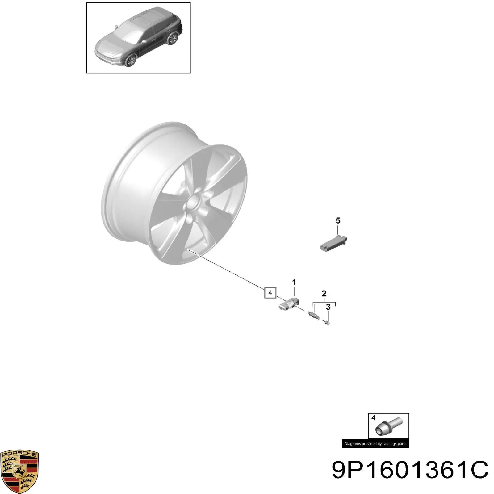 9P1601361C Porsche заменено на 9p1601361f