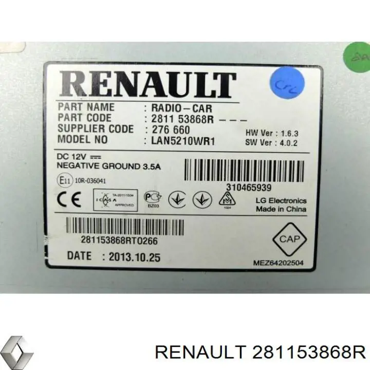 281153868R Renault (RVI) Дисплей многофункциональный