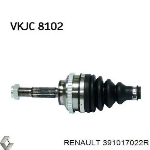391017022R Renault (RVI) Полуось (привод) передняя левая