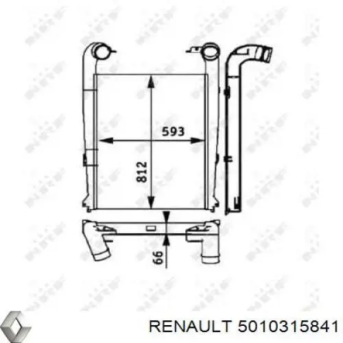 5010315841 Renault (RVI) радиатор интеркуллера