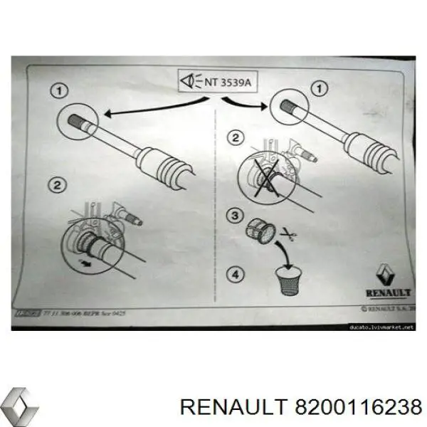 8200116238 Renault (RVI) Сальник полуоси переднего моста правой