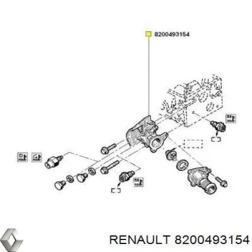8200493154 Renault (RVI) Корпус термостата