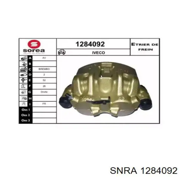 42535600 Iveco суппорт тормозной передний правый