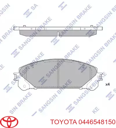 0446548150 Toyota Колодки тормозные передние дисковые