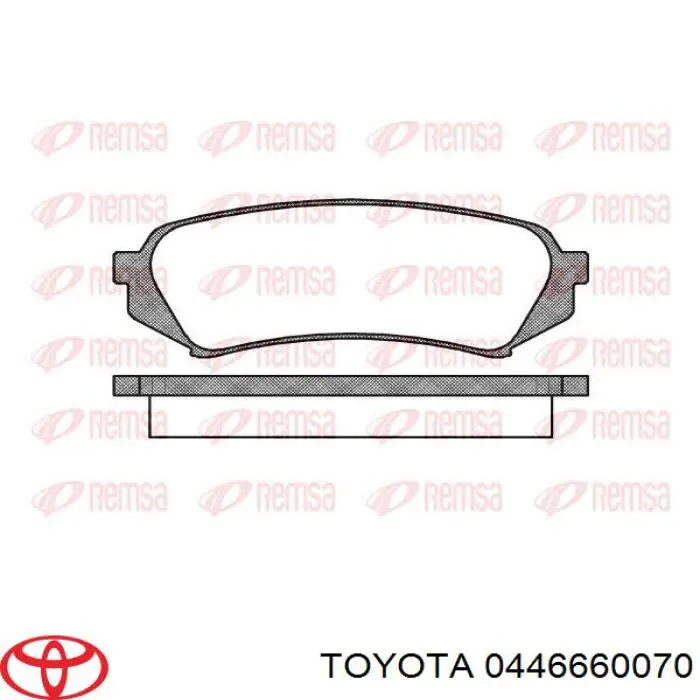 0446660070 Toyota Колодки тормозные задние дисковые