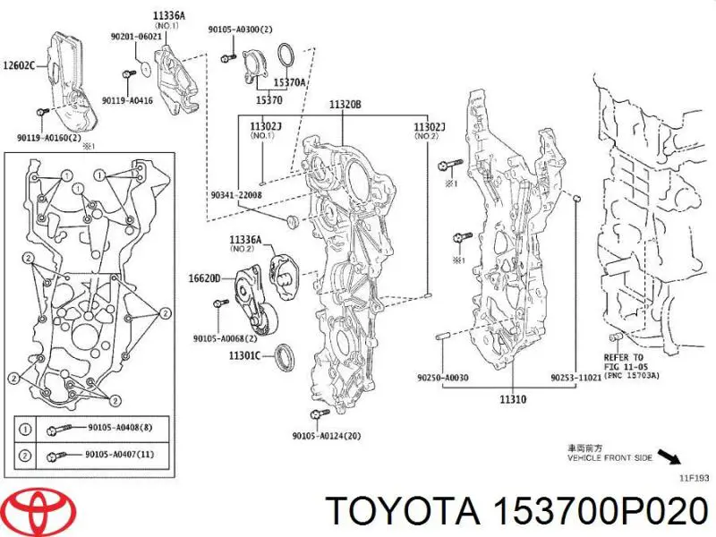 153700P020 Toyota Клапан электромагнитный положения (фаз) распредвала