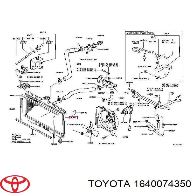 1640074350 Toyota Радиатор охлаждения двигателя