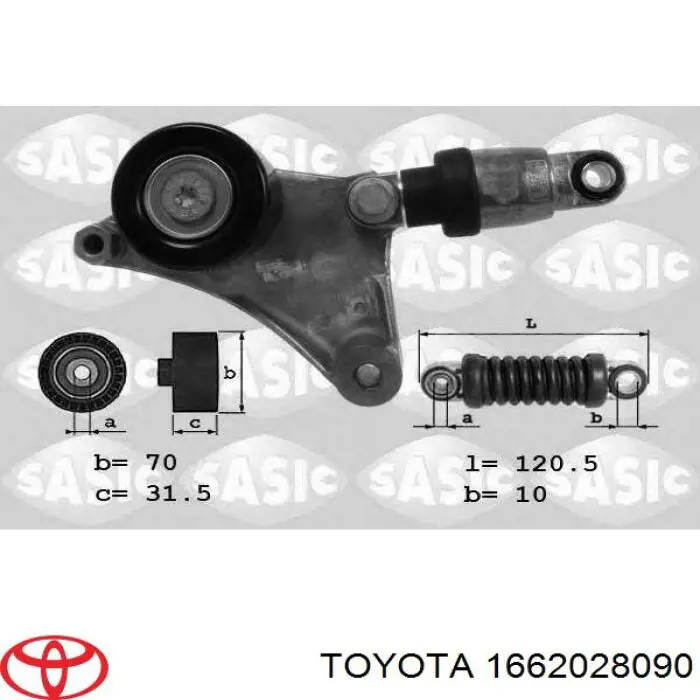 1662028090 Toyota натяжитель приводного ремня