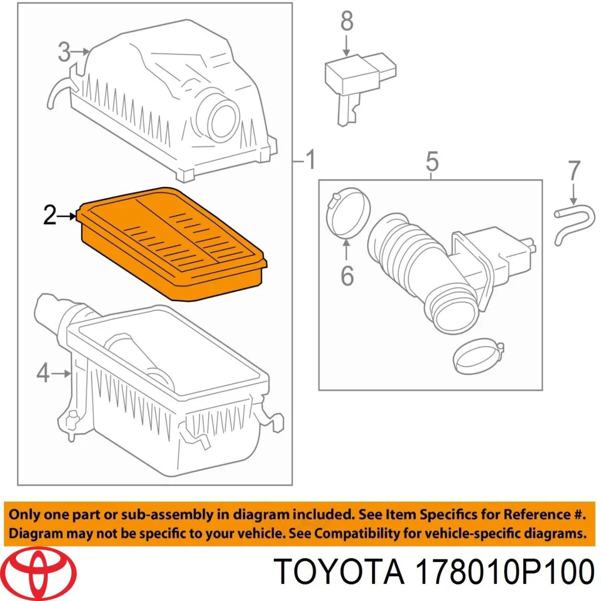 178010P100 Toyota воздушный фильтр