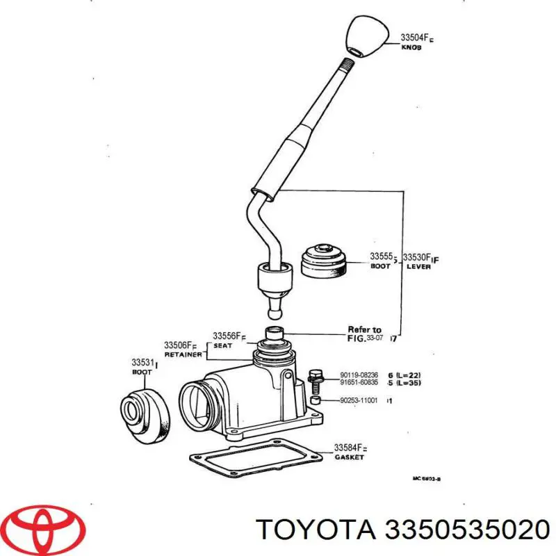 3350535020 Toyota втулка механизма переключения передач (кулисы)