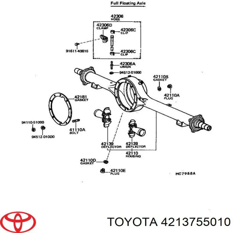 4213755010 Toyota сальник полуоси заднего моста внешний