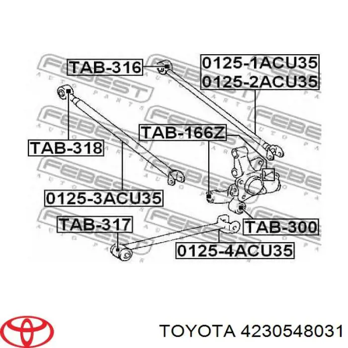4230548031 Toyota Цапфа (поворотный кулак) задний левый