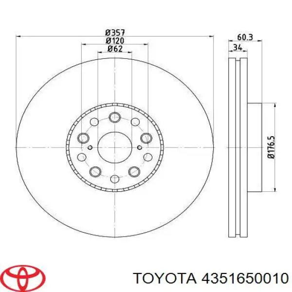 4351650010 Toyota диск тормозной передний