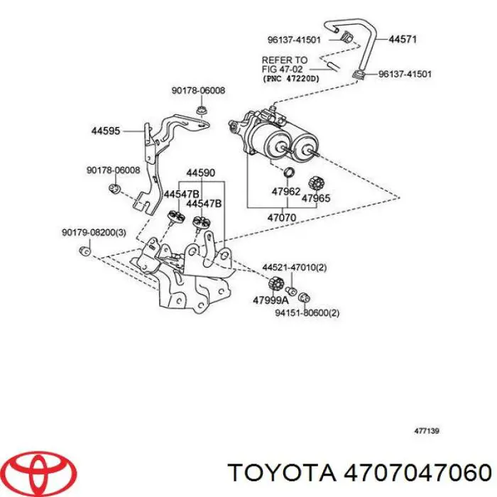 4707047060 Toyota Насос АБС (ABS) главного тормозного цилиндра
