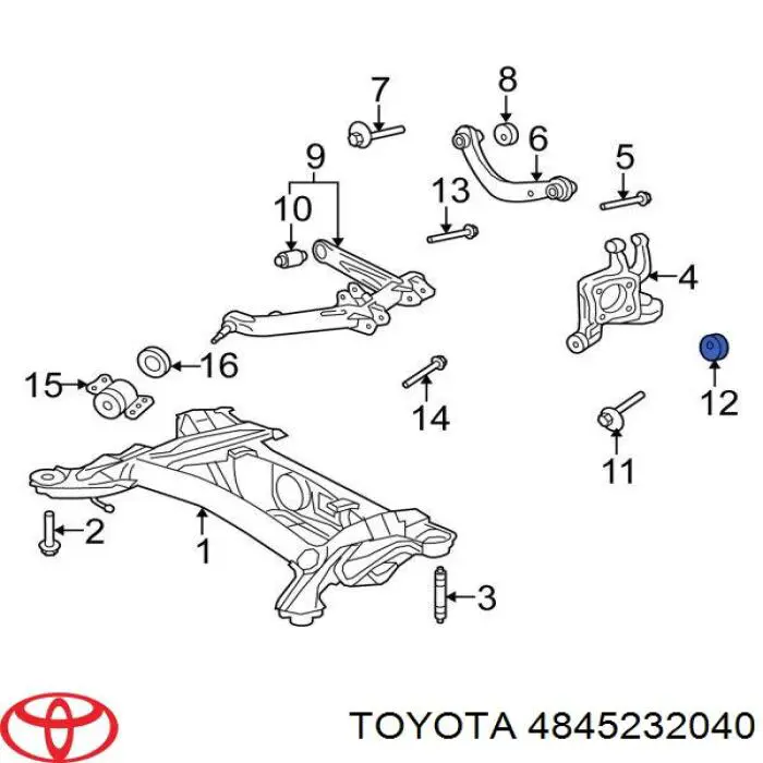 4845232040 Toyota болт крепления заднего развального рычага, внутренний