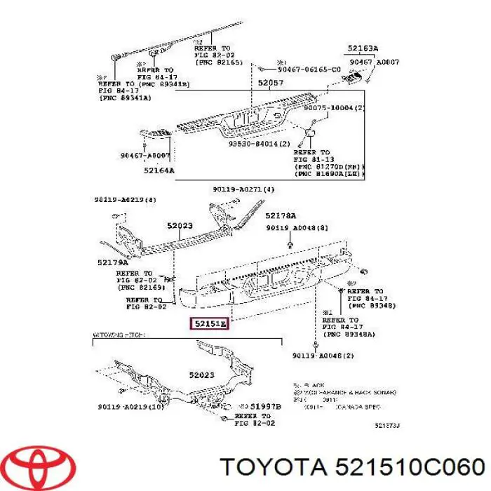 521510C060 Toyota Бампер задний