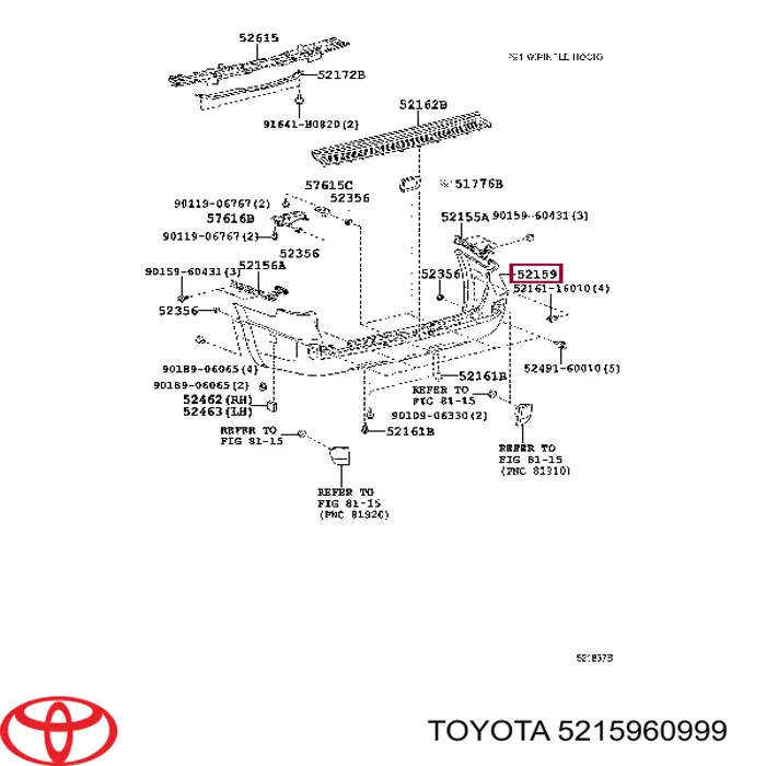 5215960999 Toyota бампер задний