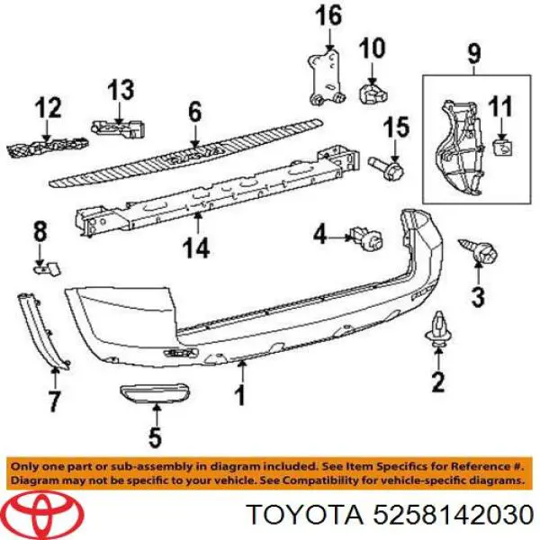 5258142030 Toyota защитная наклейка (протектор заднего бампера)