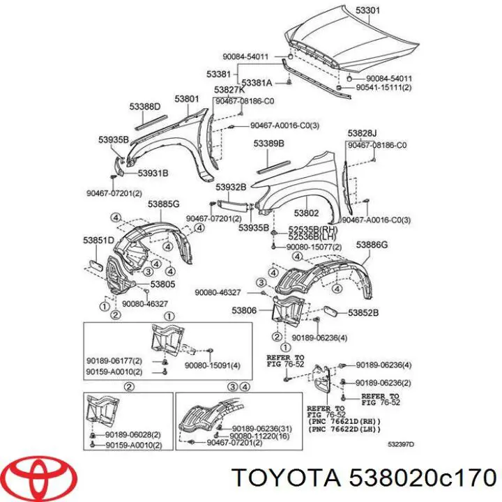 Крыло переднее левое TOYOTA. Купить крыло переднее левое Таета ...