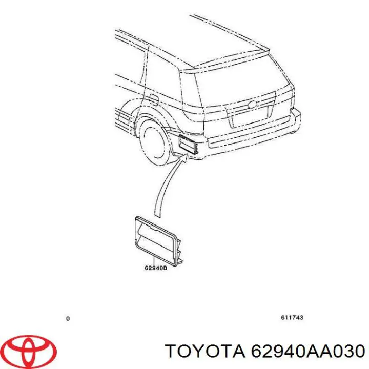 62940AA030 Toyota Решетка вентиляции салона задняя левая
