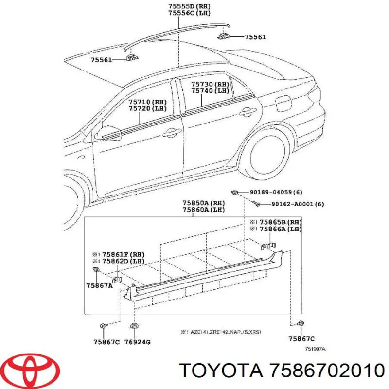 7586712040 Toyota сравнить цены на Автопро