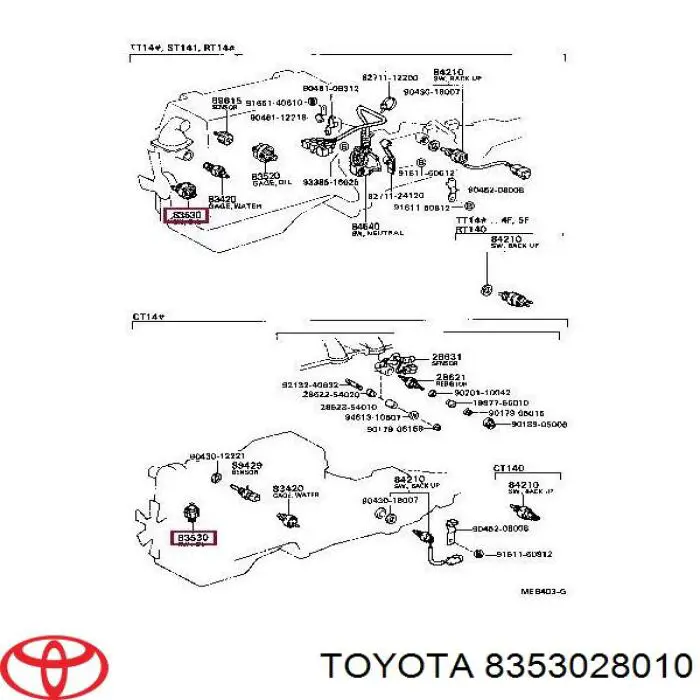 8353028010 Toyota датчик давления масла