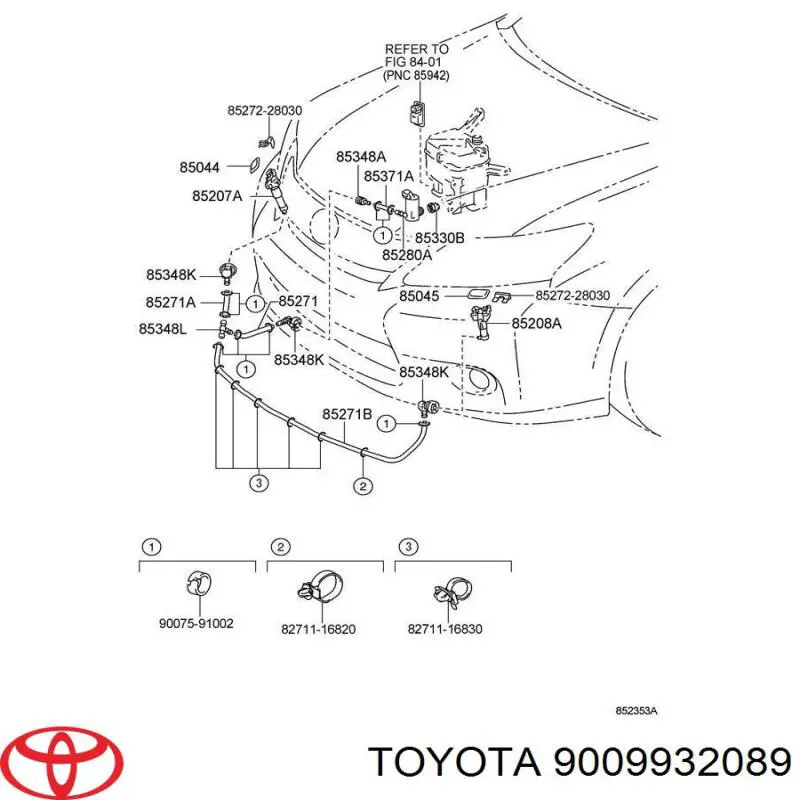 9009932089 Toyota Кольцо уплотнительное насоса омывателя