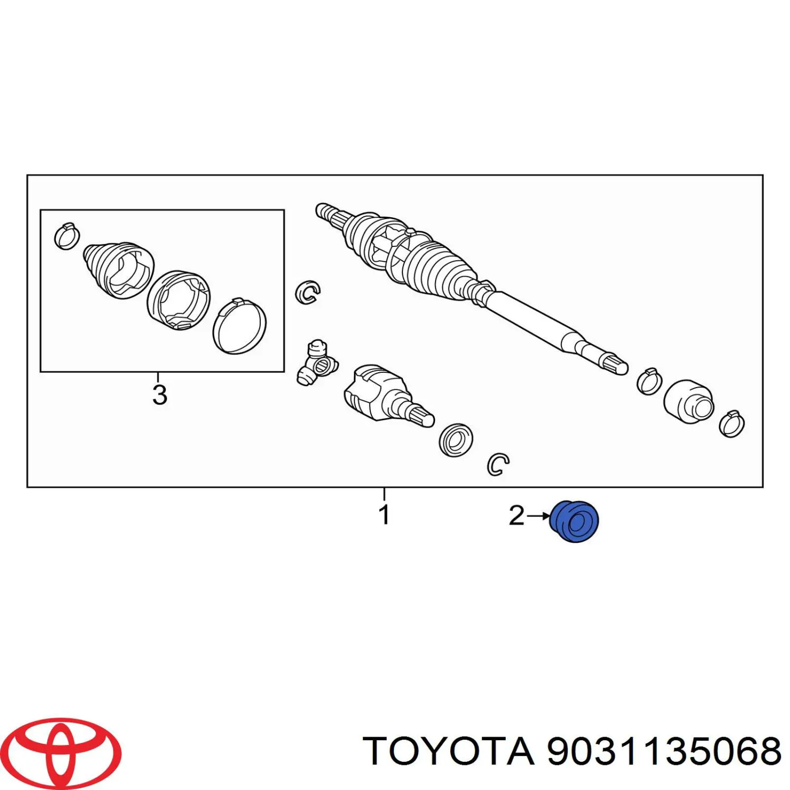 9031135068 Toyota сальник полуоси переднего моста левой
