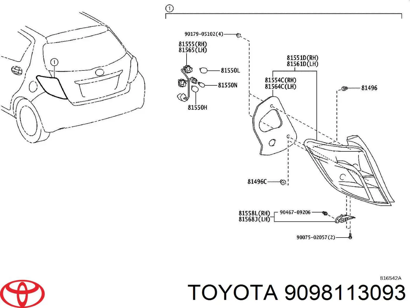 9098113093 Toyota лампочка