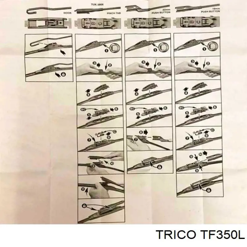 TF350L Trico щетка-дворник заднего стекла