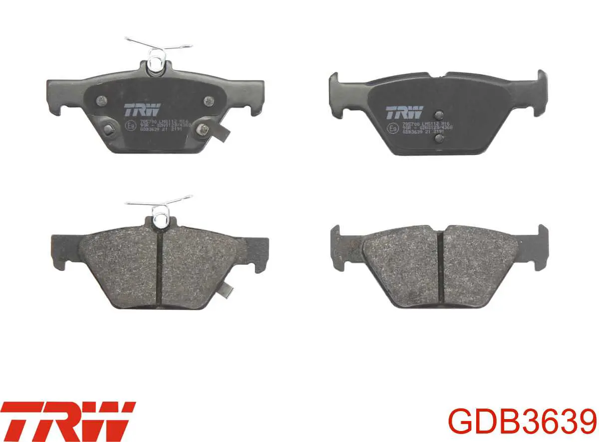 GDB3639 TRW Колодки тормозные задние дисковые