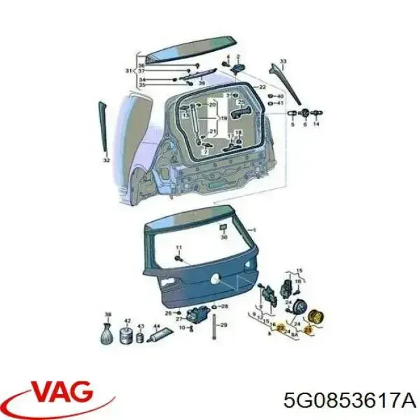 5G0853617A VAG эмблема крышки багажника (фирменный значок)