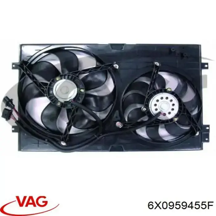 6X0959455F VAG Электровентилятор охлаждения в сборе (мотор+крыльчатка)