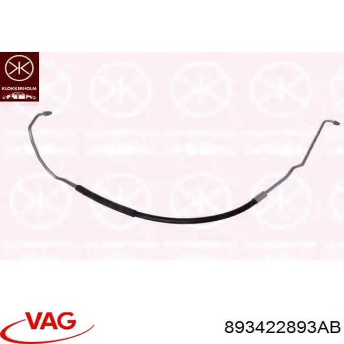 893422893AB VAG шланг гур высокого давления от насоса до рейки (механизма)