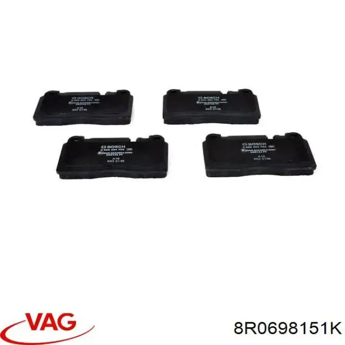 8R0 698 151 K VAG колодки тормозные передние дисковые
