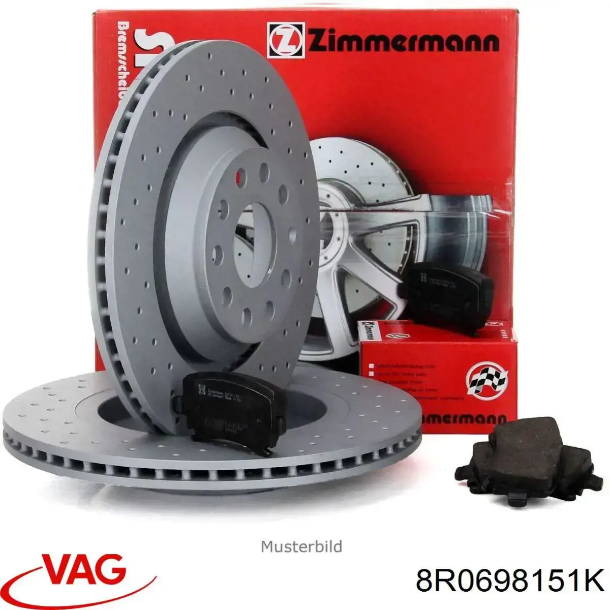 8R0 698 151 K VAG колодки тормозные передние дисковые